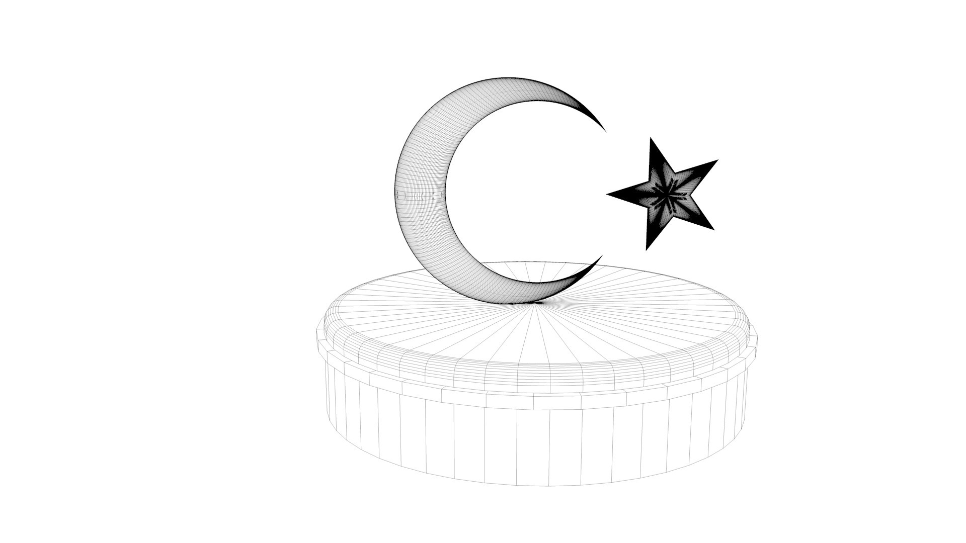 Cylindrical Moon Star 3D Model - TurboSquid 2064969