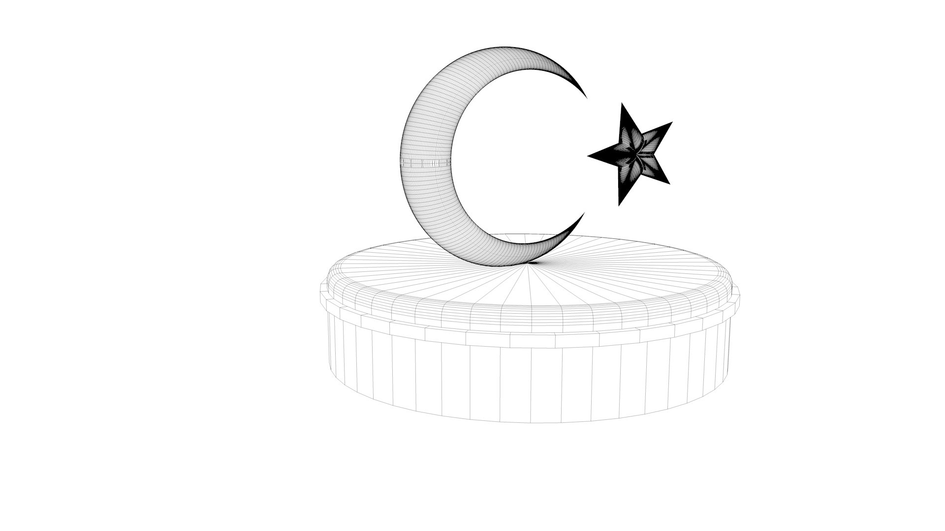 Cylindrical Moon Star 3D Model - TurboSquid 2064969