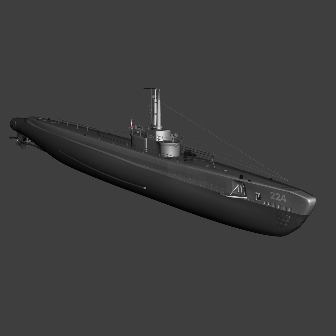 U-boat Uss Spadefish 3d Max