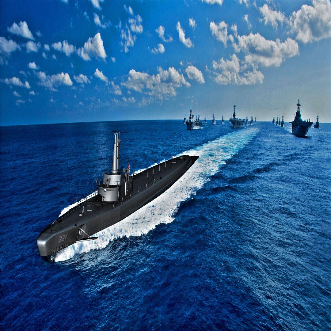 U-boat Uss Spadefish 3d Max