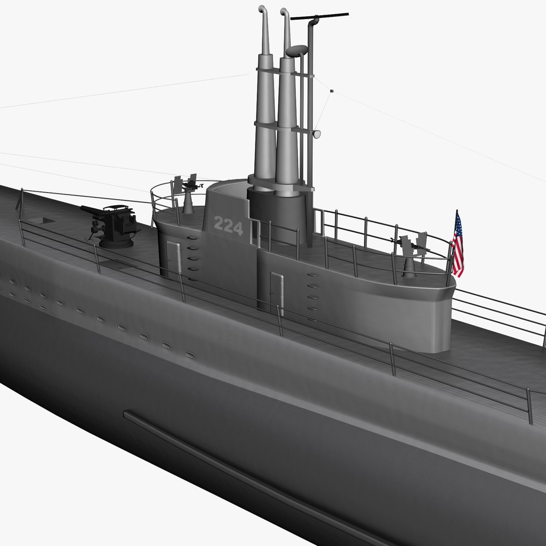 U-boat Uss Spadefish 3d Max