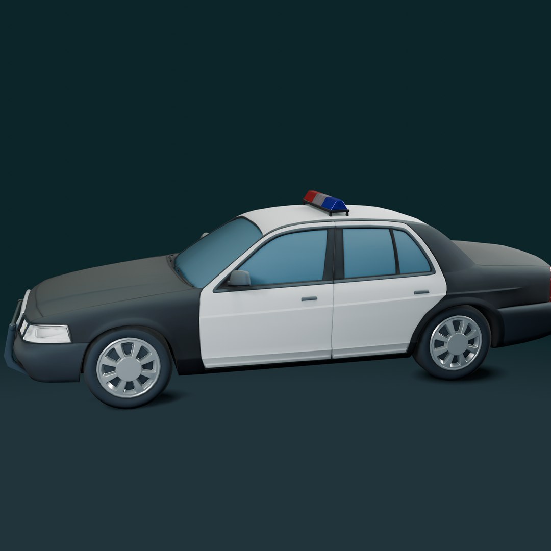 PoliceCar Cartoon 3D Model Stylized 3D - TurboSquid 2325045
