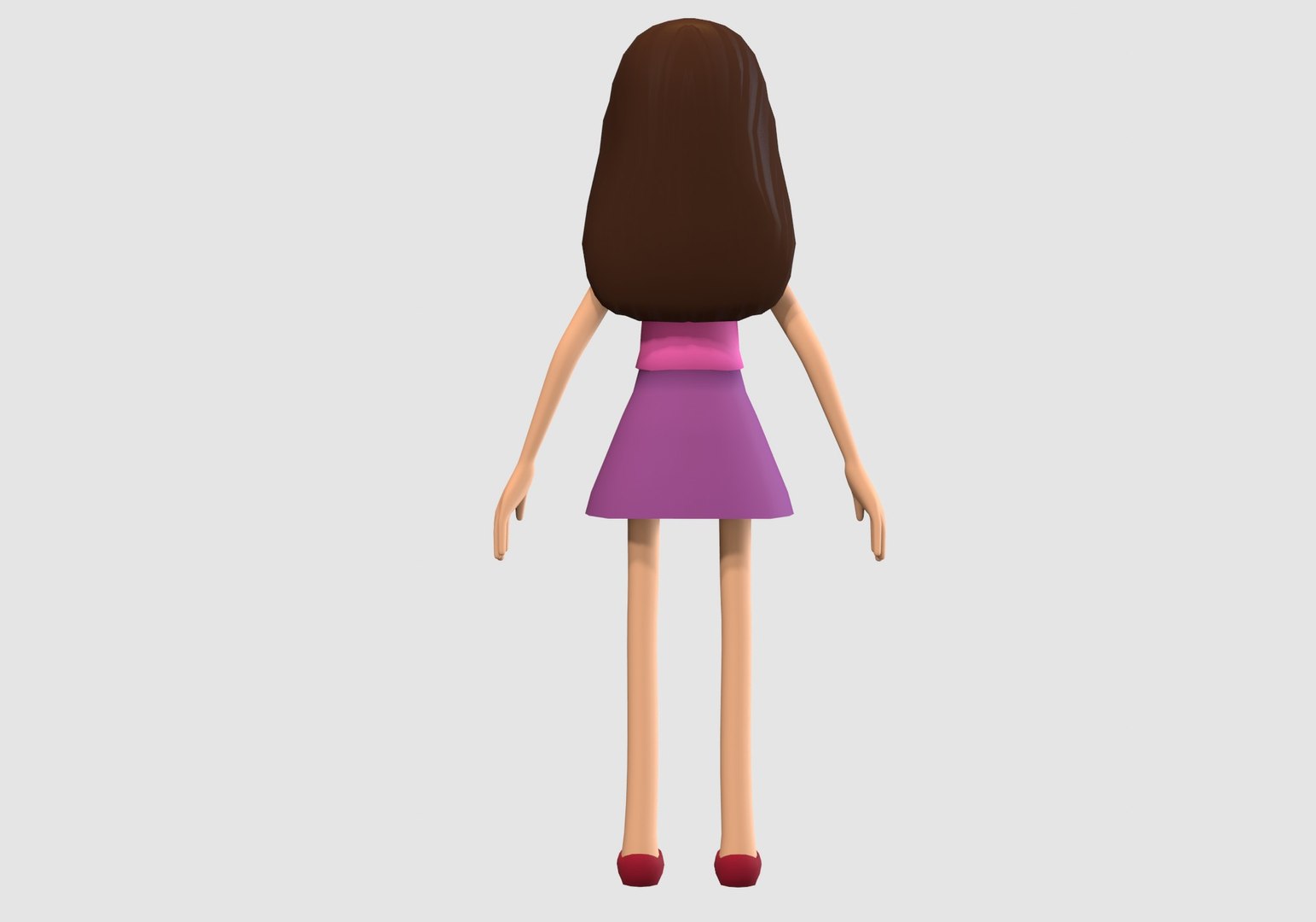 Basic Cartoon Girl 3D Model - TurboSquid 1913590