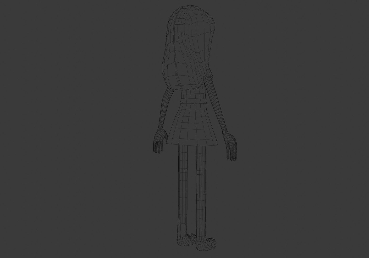 Basic Cartoon Girl 3D Model - TurboSquid 1913590