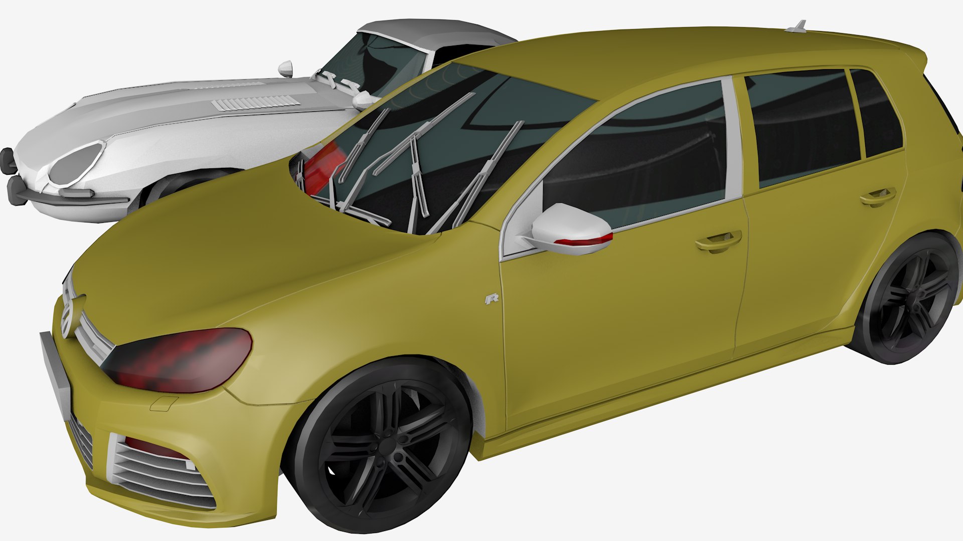 3D Cars Collection Yellow And White Model - TurboSquid 2248490