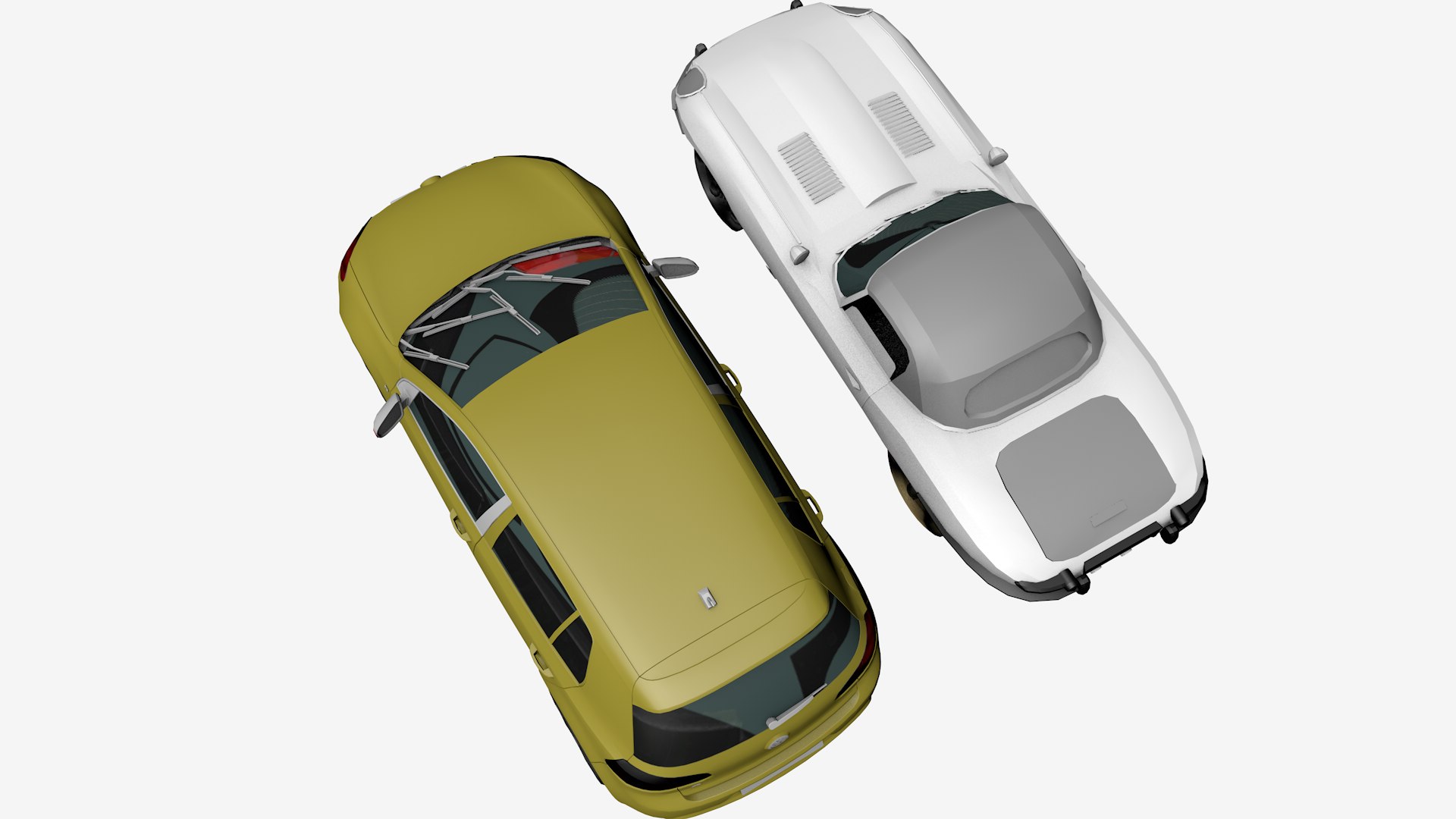 3D Cars Collection Yellow And White Model - TurboSquid 2248490