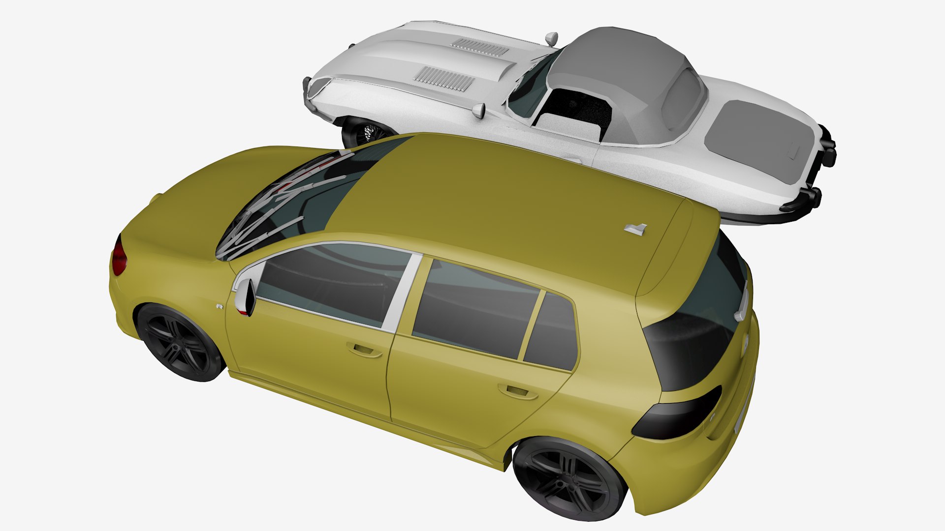 3D Cars Collection Yellow And White Model - TurboSquid 2248490