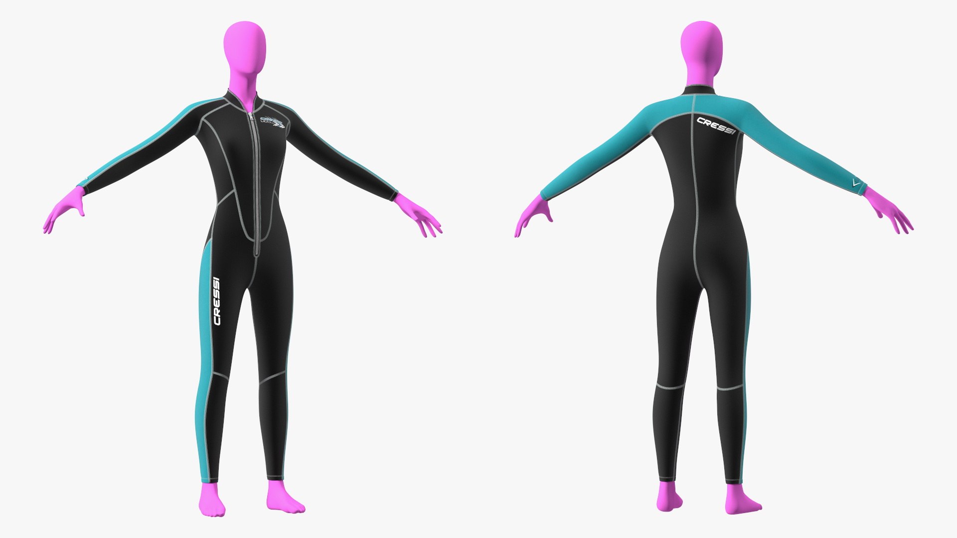 3D Woman Wetsuit Cressi Full Version - TurboSquid 2235607