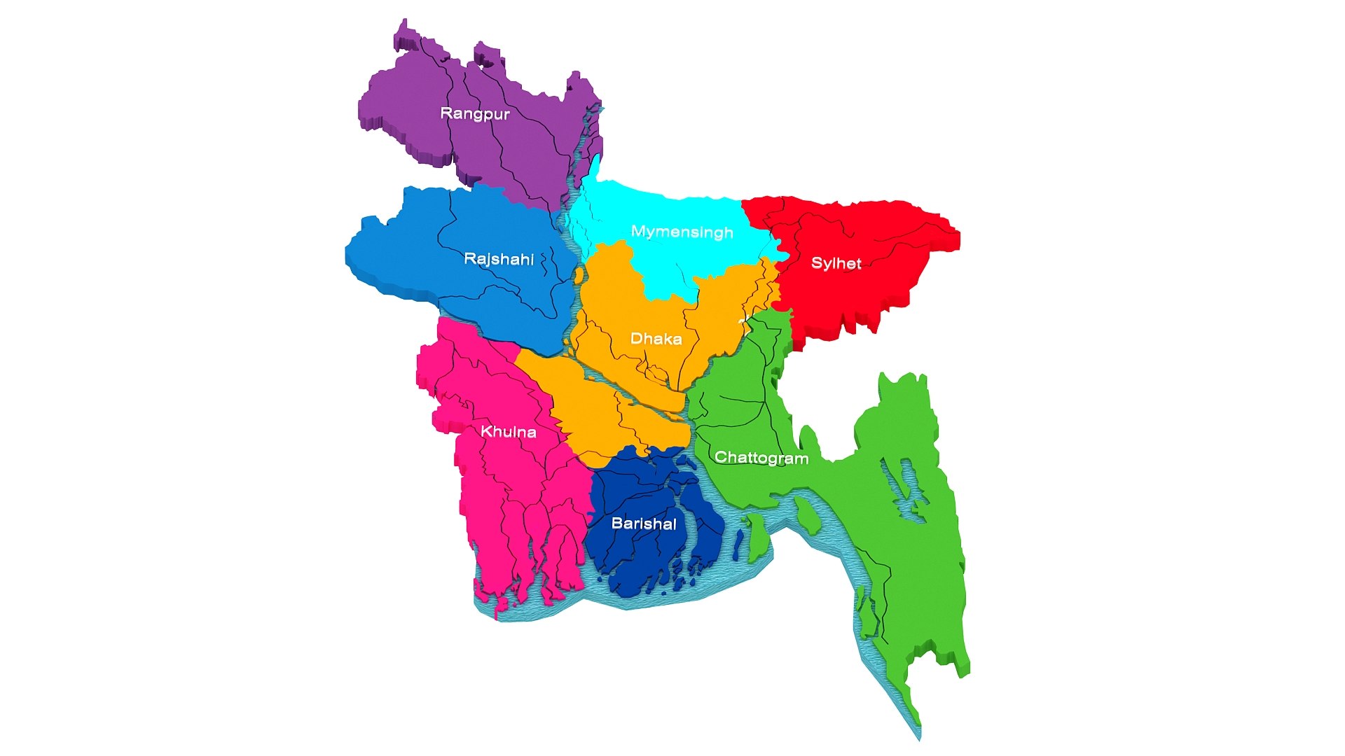 Bangladesh 3d Map 3D - TurboSquid 1919500