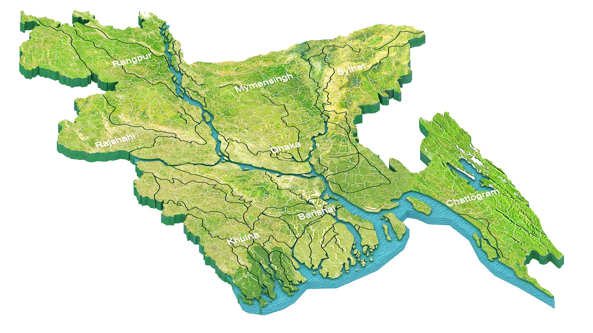 Bangladesh 3d Map 3D - TurboSquid 1919500