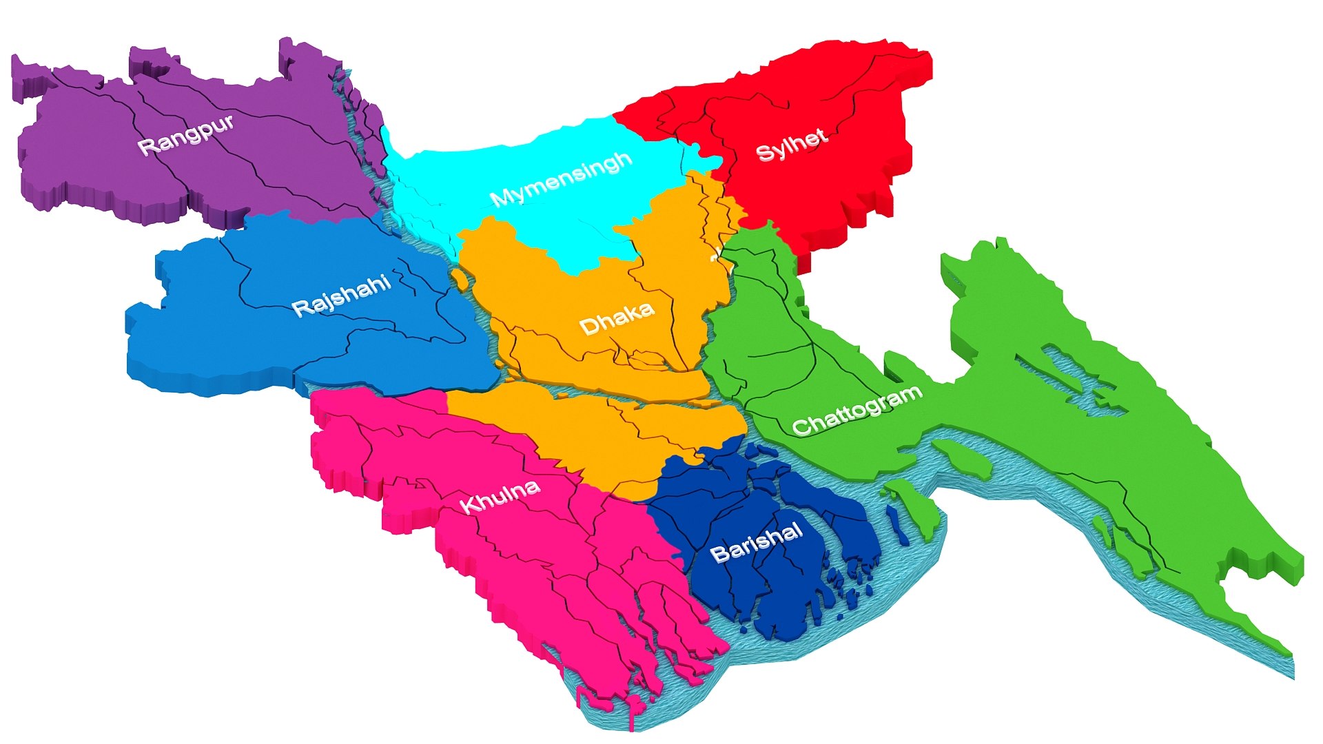 Bangladesh 3d Map 3D - TurboSquid 1919500