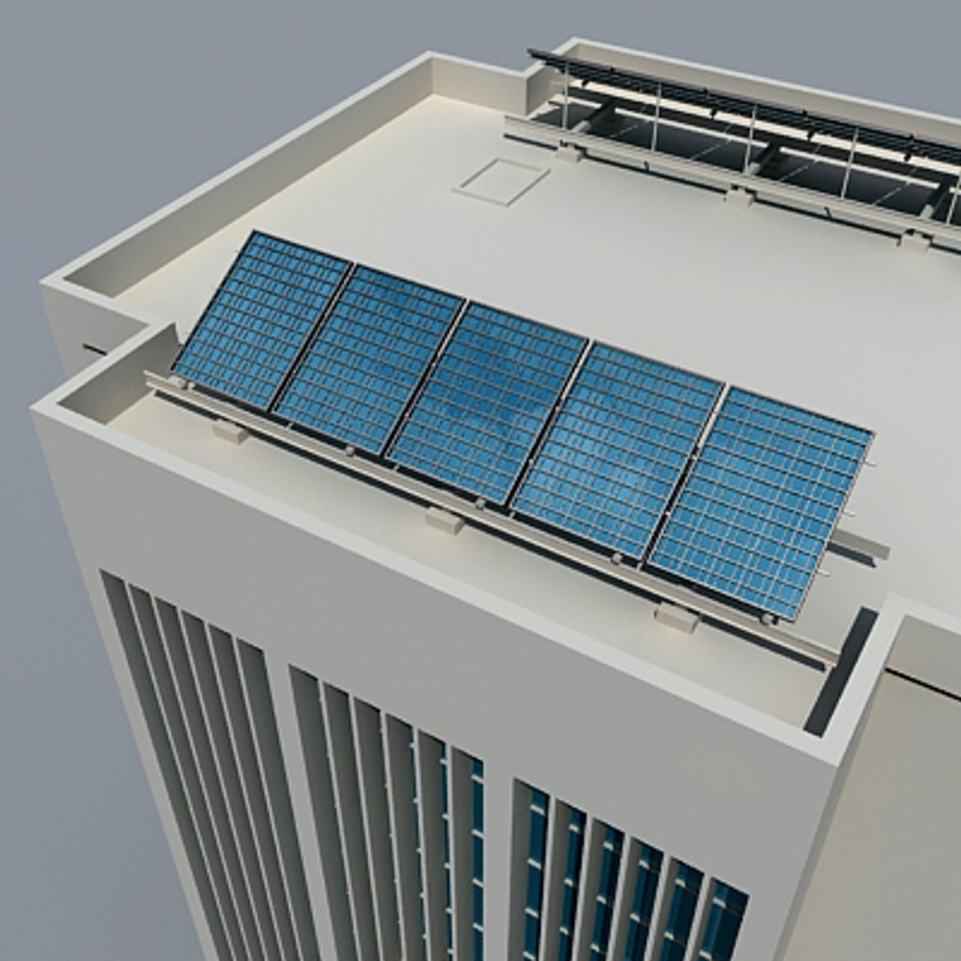 Skyscraper Solar Panel 3d Model