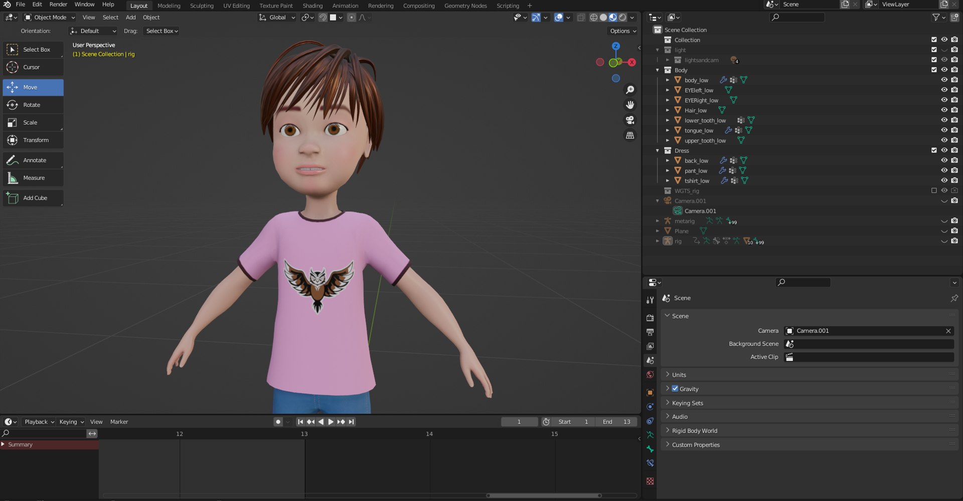 Cartoon Boy Teen Rigged and Animated in Blender with Unity 3D model ...