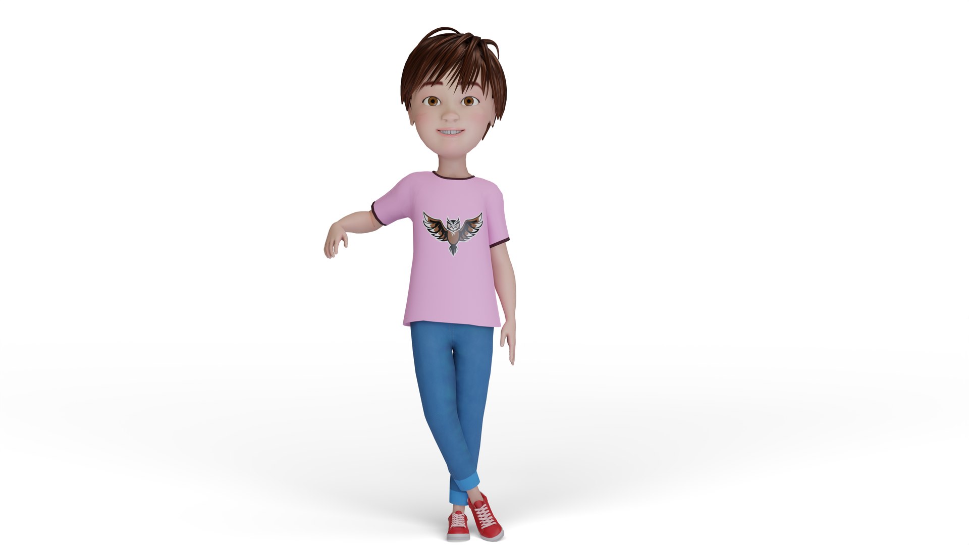 Cartoon Boy Teen Rigged and Animated in Blender with Unity 3D model ...