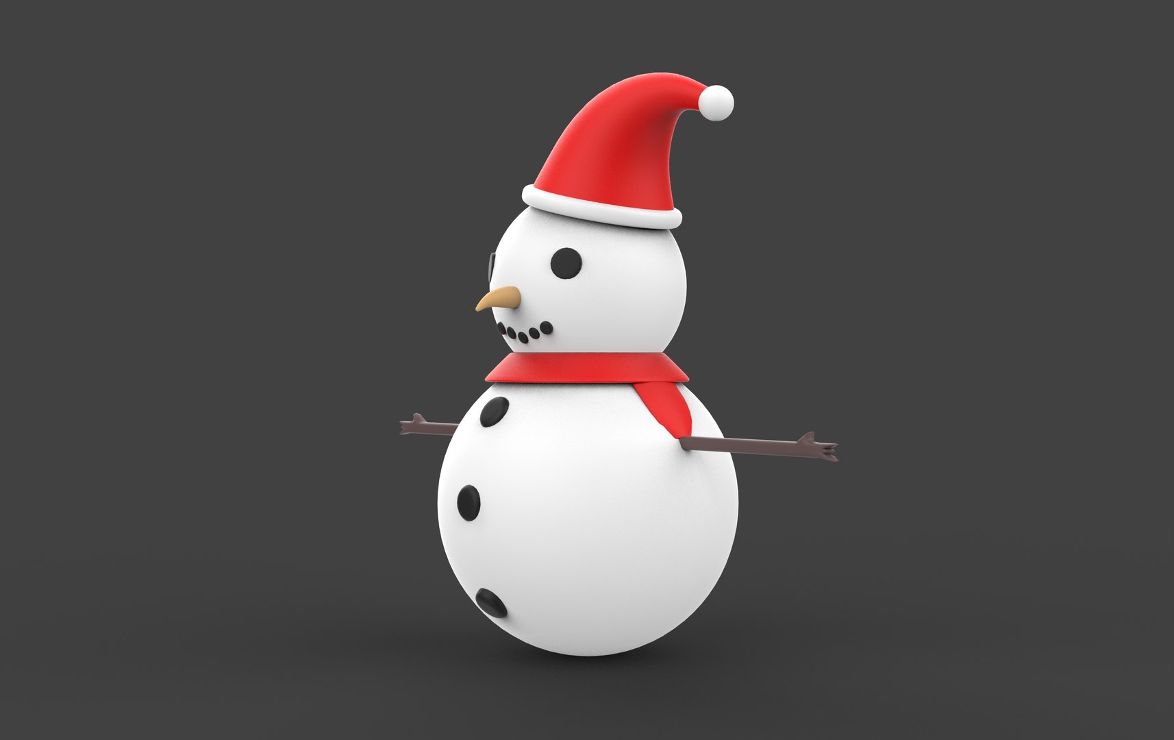 3D Snowman 3D Model - TurboSquid 2360318