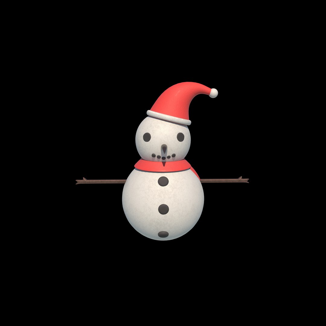 3D Snowman 3D Model - TurboSquid 2360318