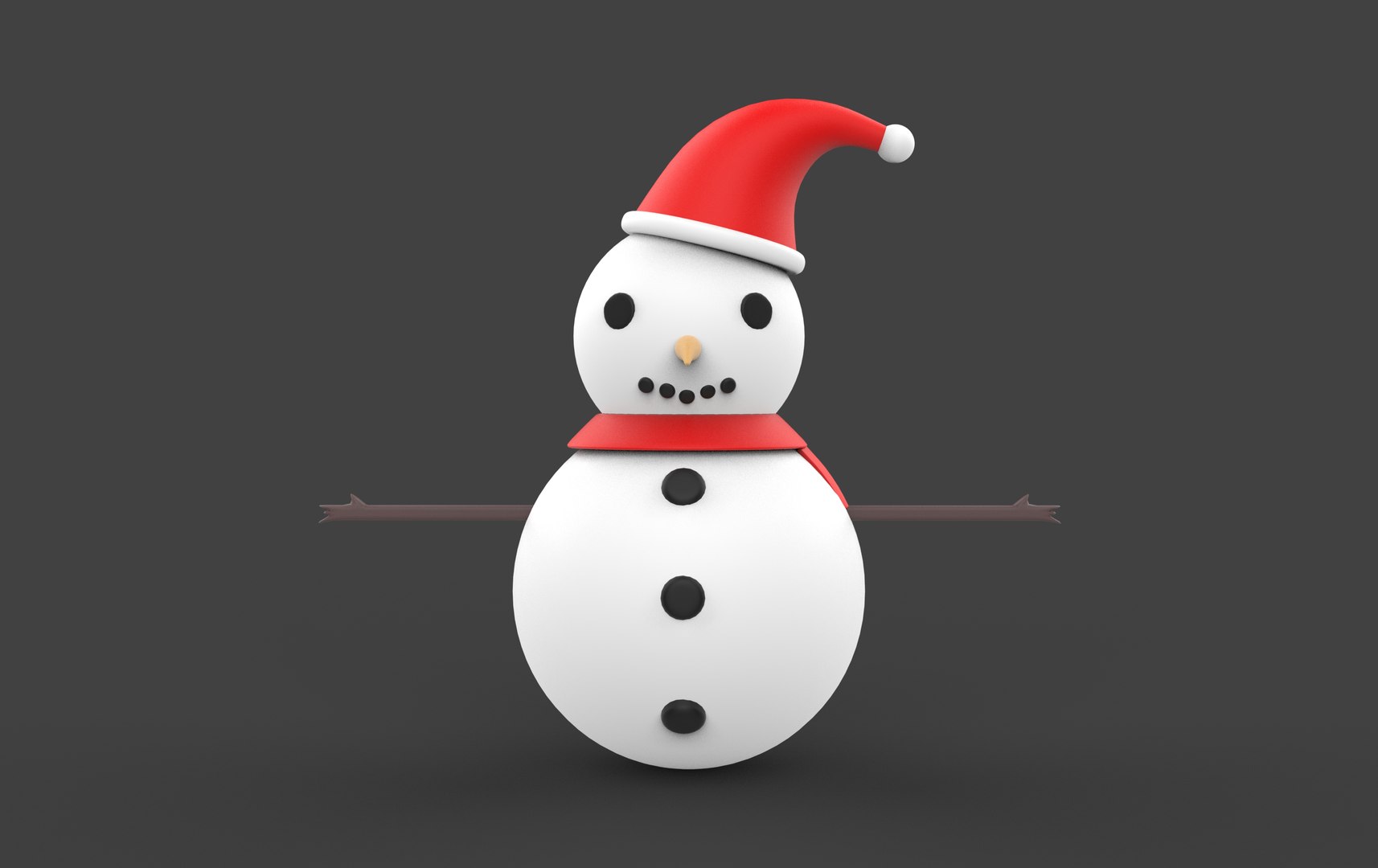 3D Snowman 3D Model - TurboSquid 2360318