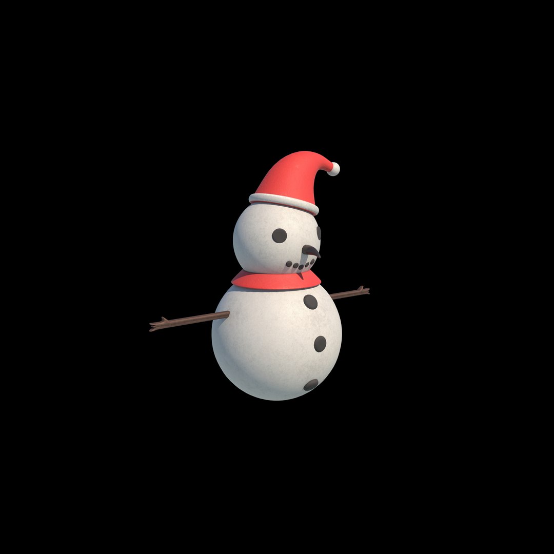 3D Snowman 3D Model - TurboSquid 2360318