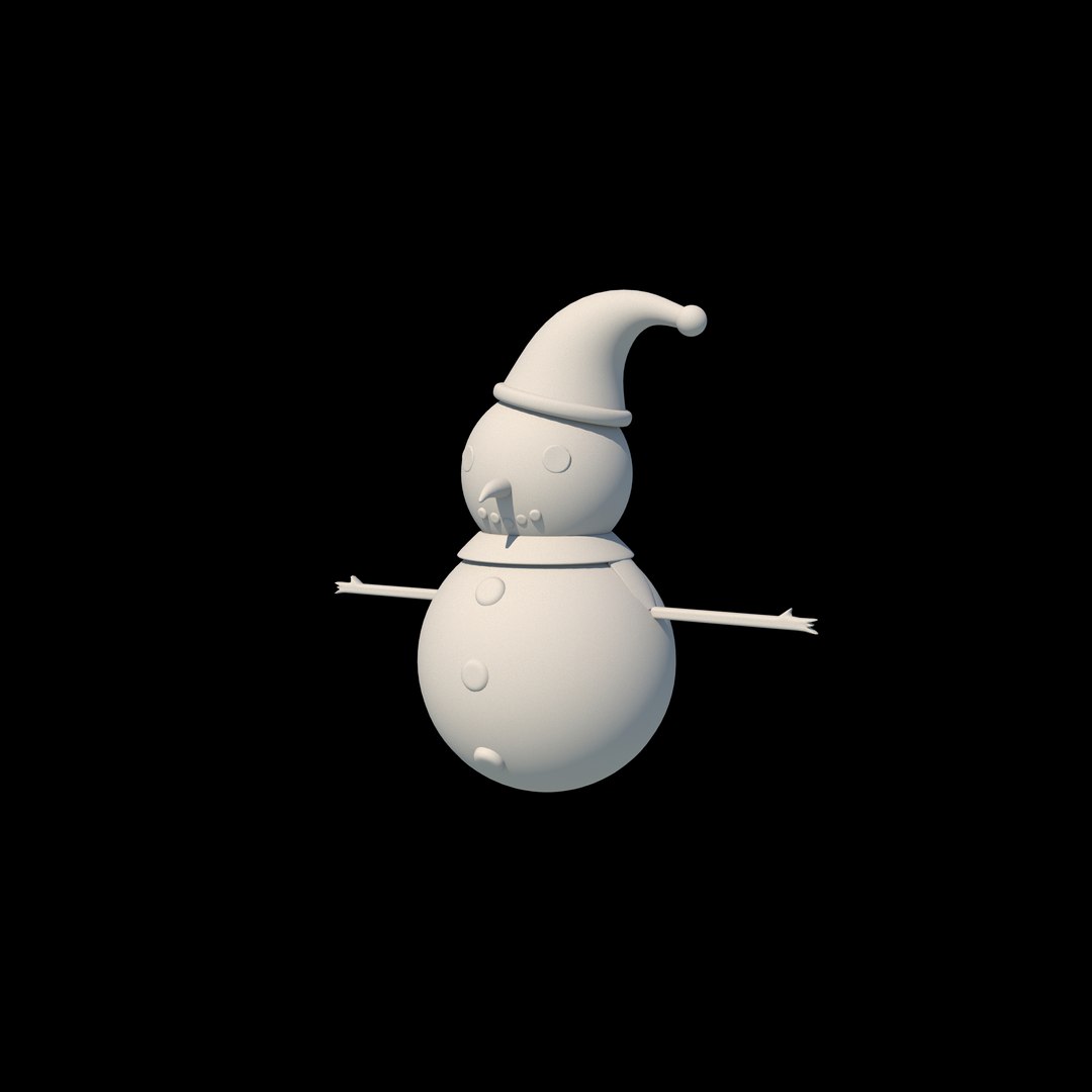 3D Snowman 3D Model - TurboSquid 2360318