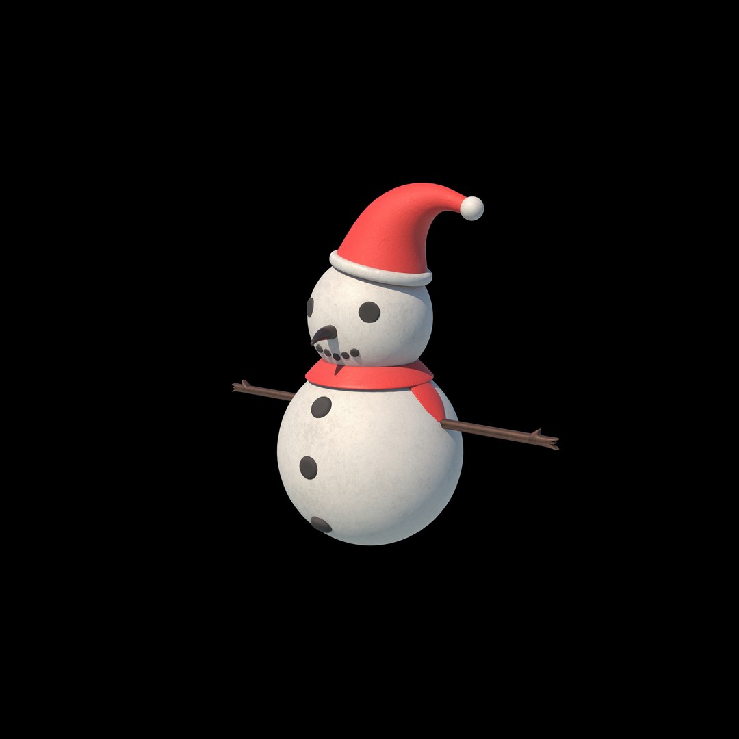 3D Snowman 3D Model - TurboSquid 2360318