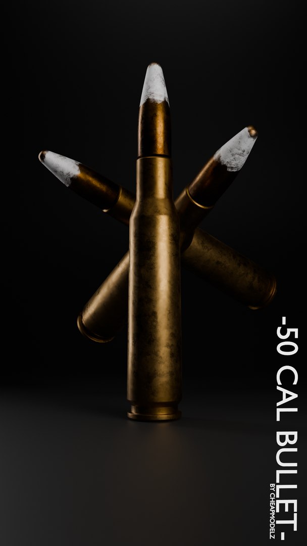 Realistic 50 CAL Bullet By Cheapmodelz - Cinematic Effect- 3D Model ...