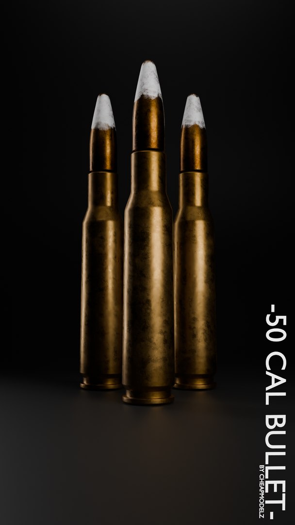 Realistic 50 CAL Bullet By Cheapmodelz - Cinematic Effect- 3D Model ...