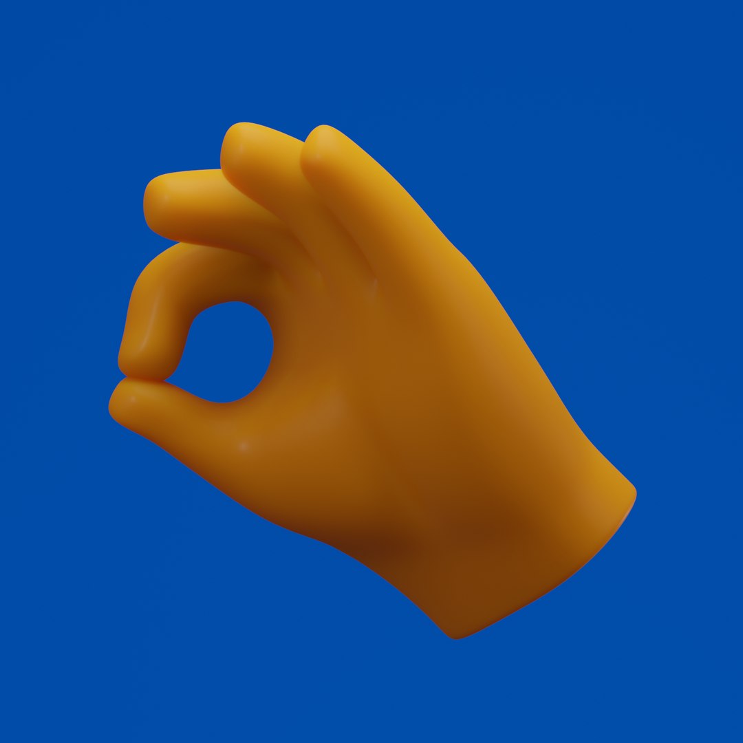 3D Ok Hand Symbol - TurboSquid 1625877