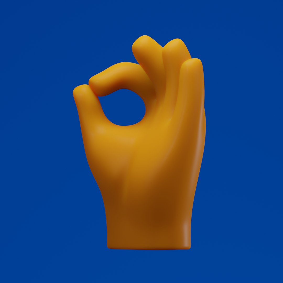 3D Ok Hand Symbol - TurboSquid 1625877