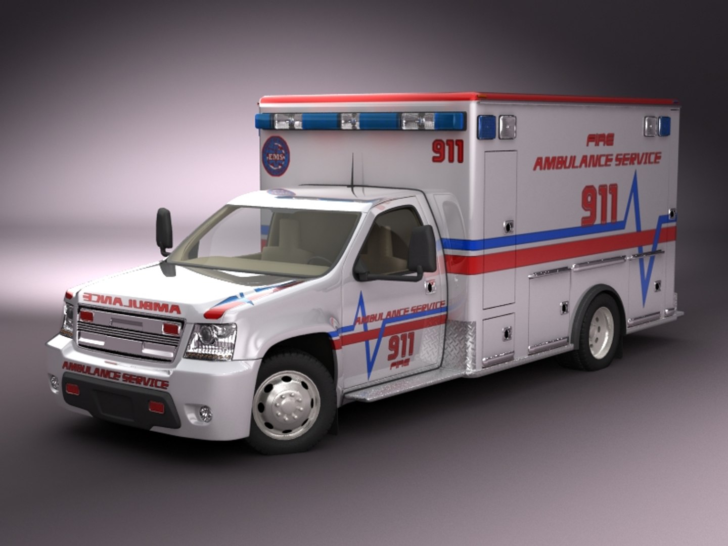 Emergency Ambulance Concept Truck 3d Model