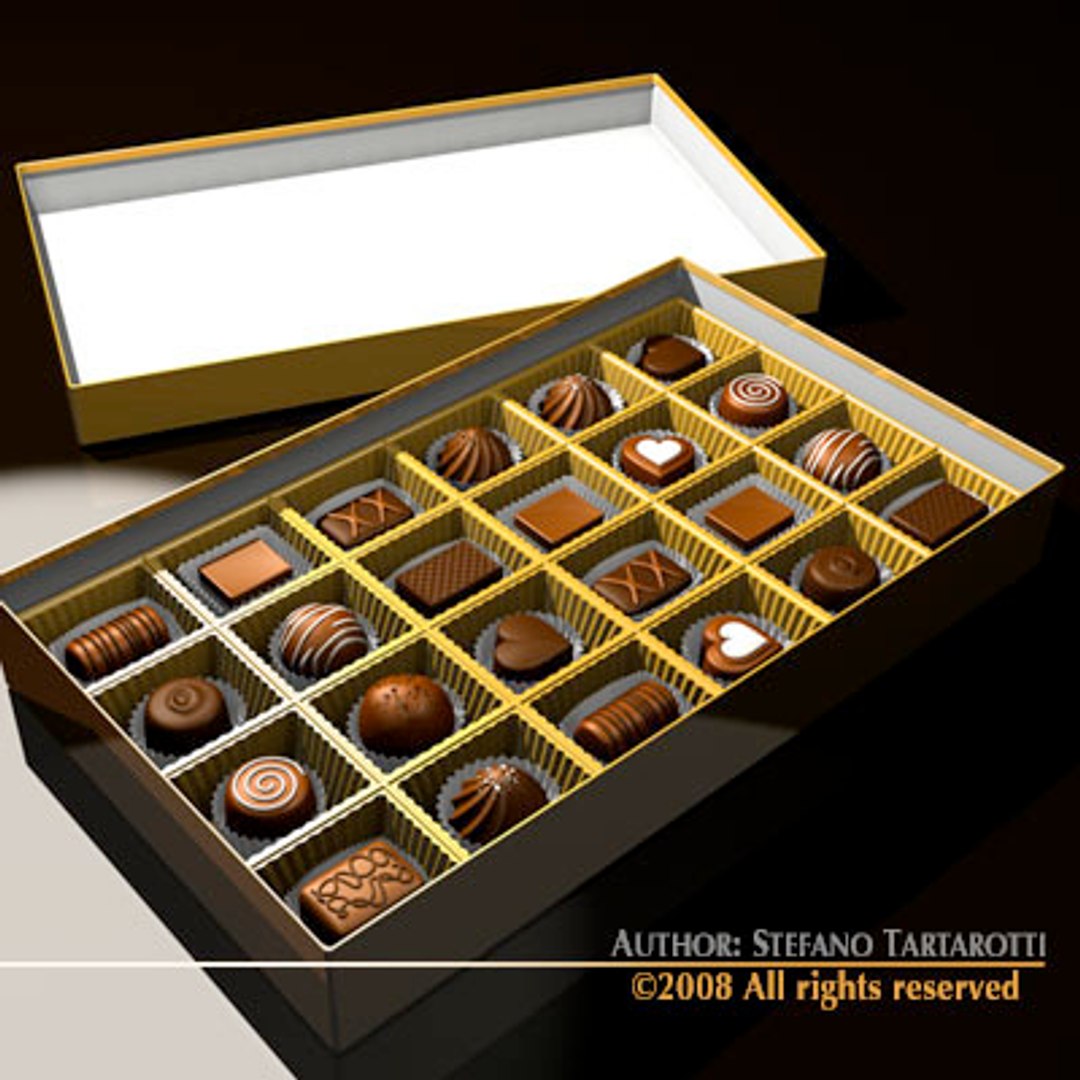 chocolates box 3d c4d