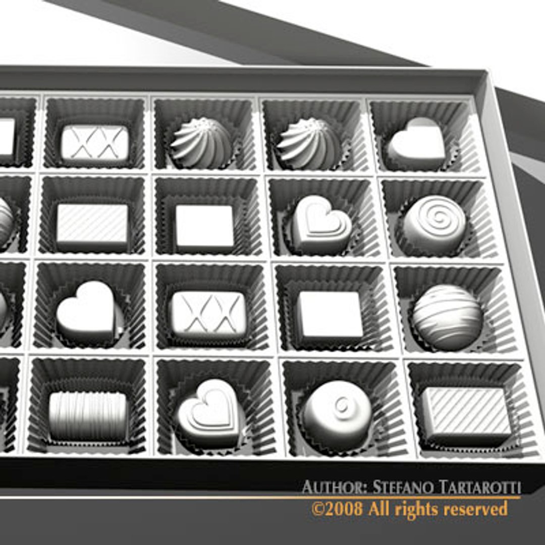 chocolates box 3d c4d