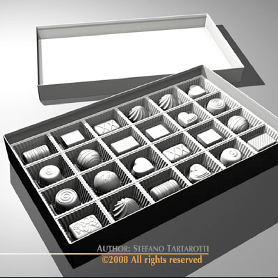chocolates box 3d c4d