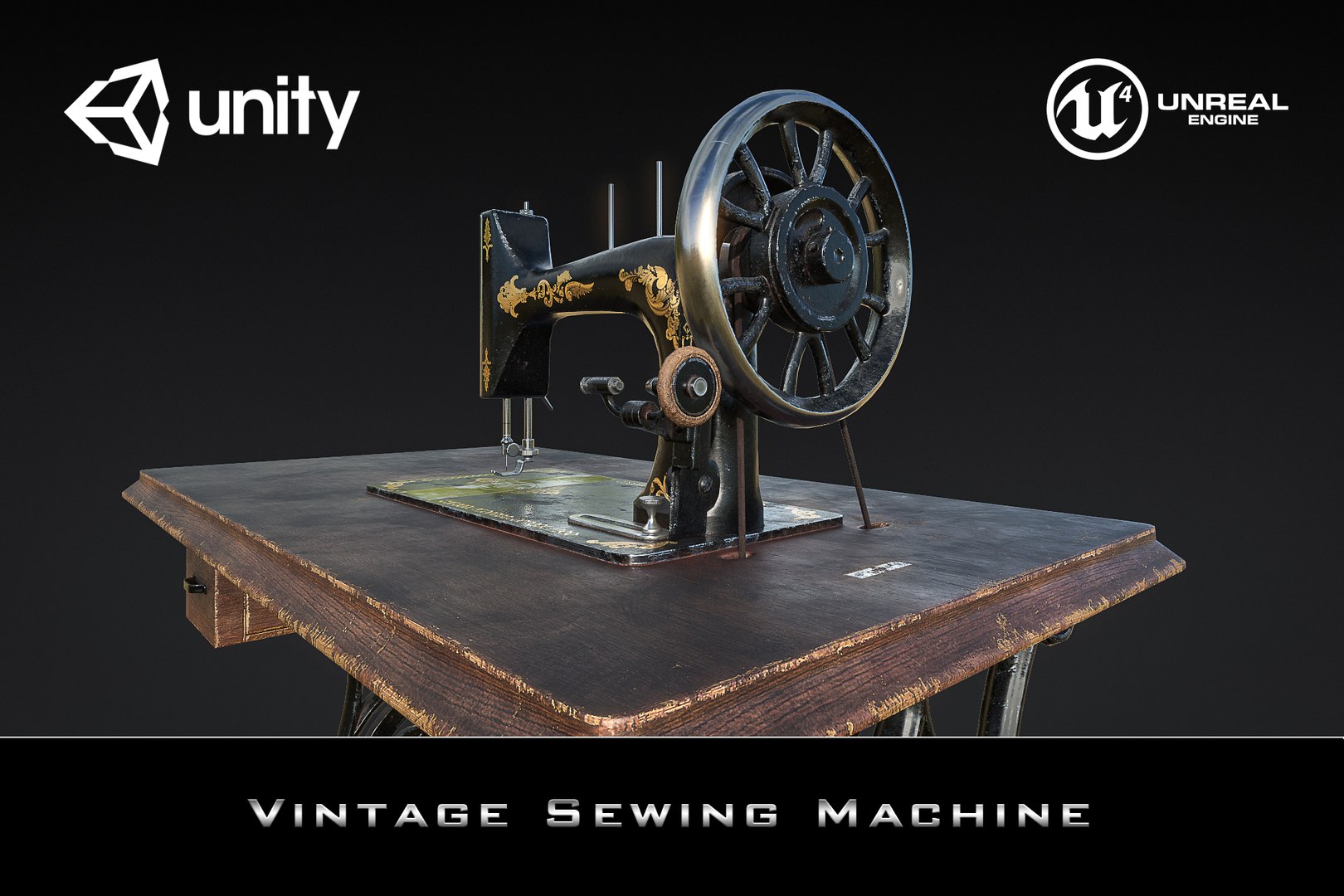 3D Old Sewing Machine Vintage - TurboSquid 1502873