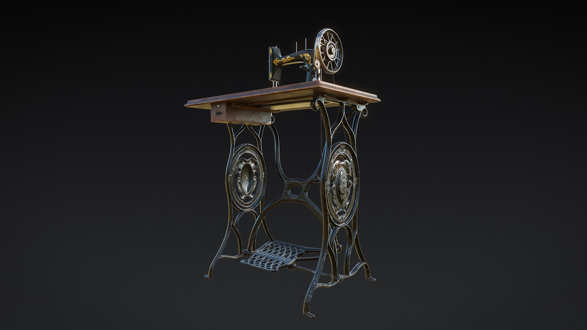 3D Old Sewing Machine Vintage - TurboSquid 1502873