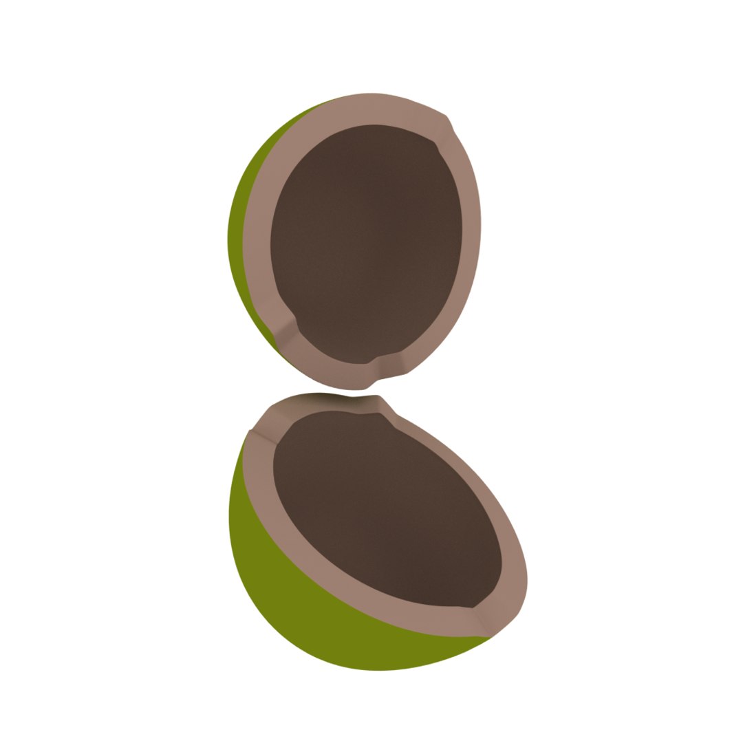 Cartoon Broken Coconut 3D Model - TurboSquid 1687126