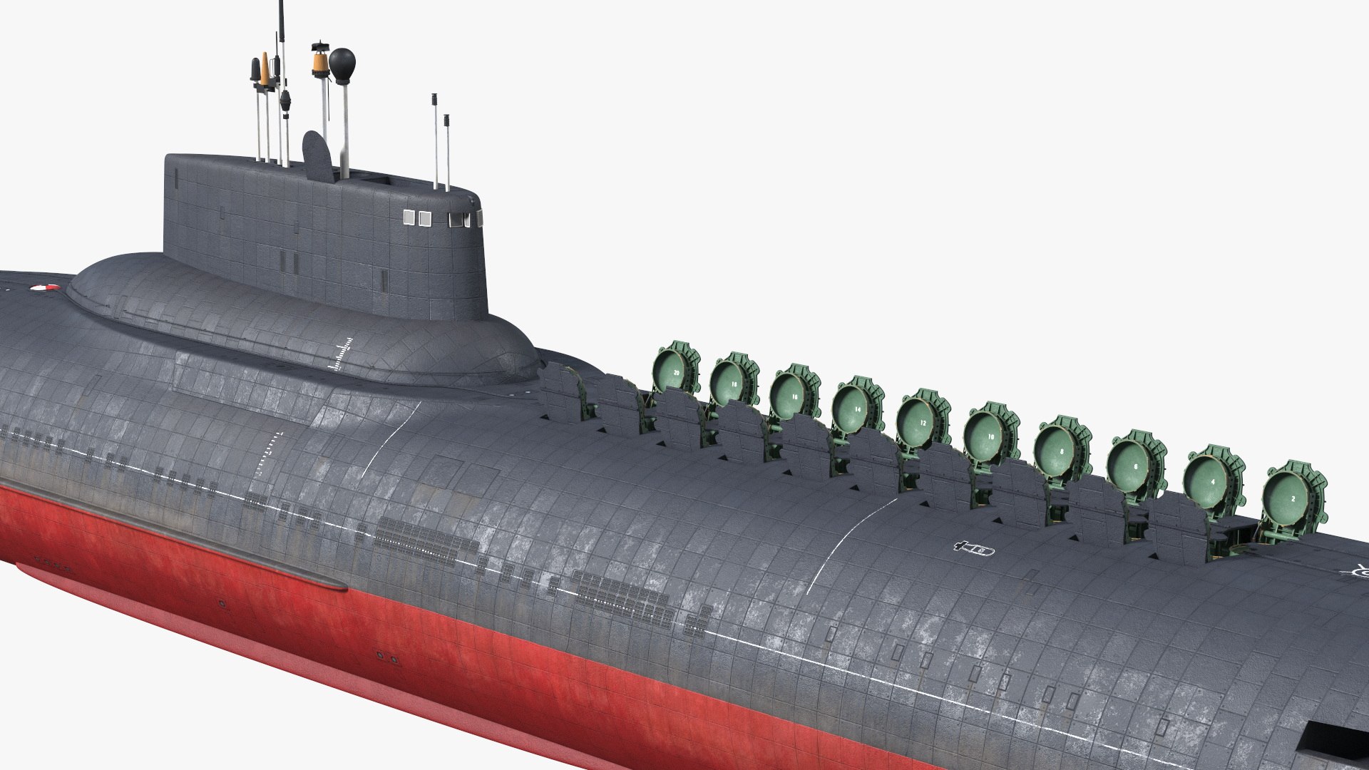 3D Akula Project 941 Typhoon Class Ballistic Missile Submarine Rigged - TurboSquid 2061513