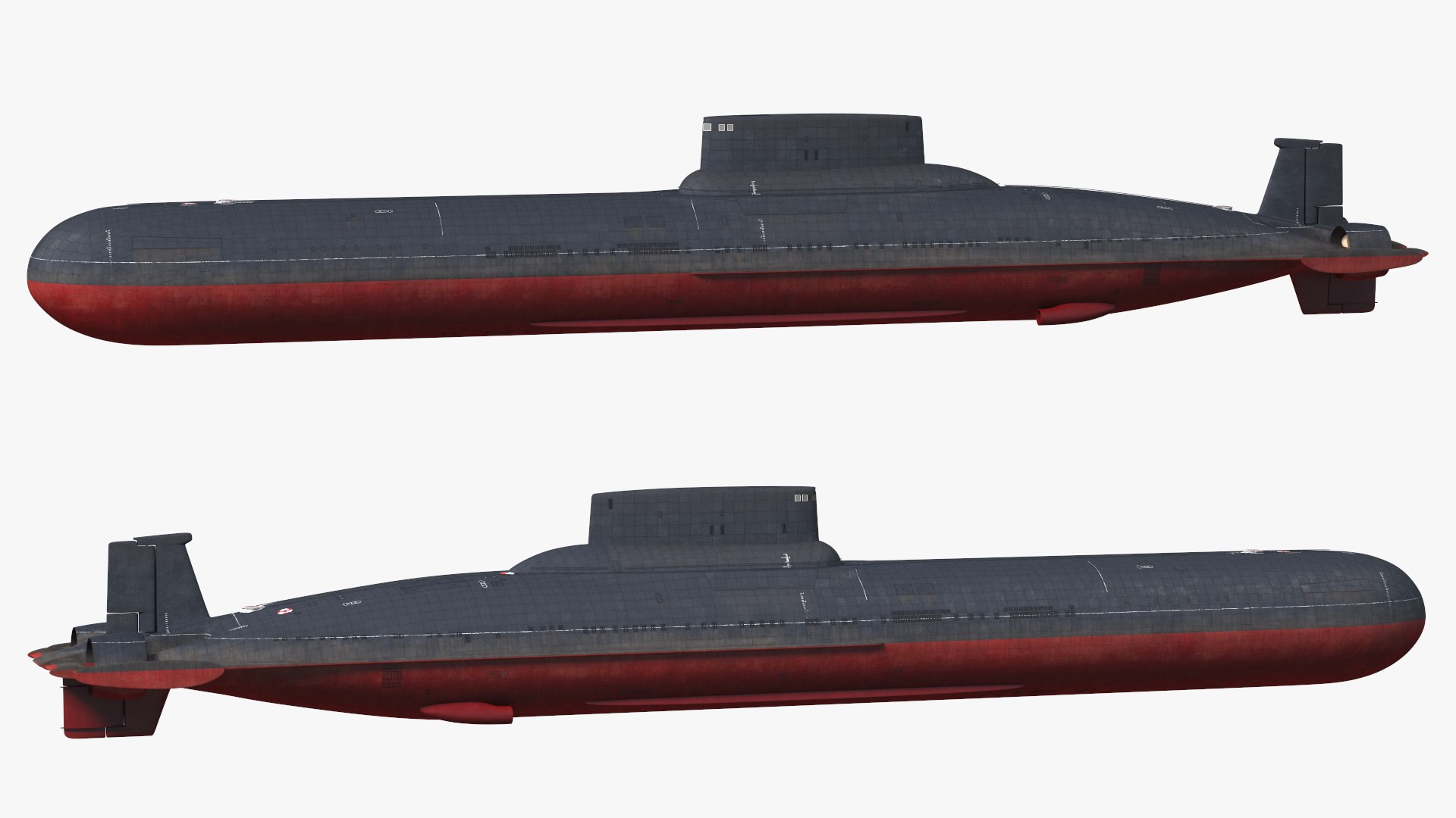 3D Akula Project 941 Typhoon Class Ballistic Missile Submarine Rigged - TurboSquid 2061513