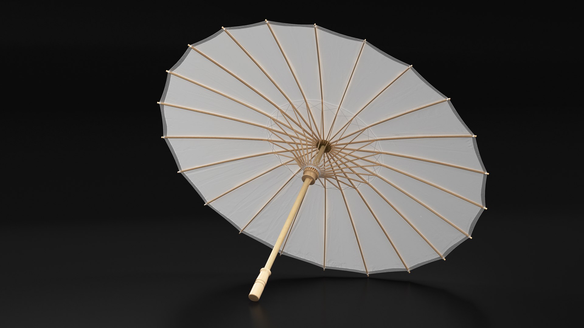 3D Chinese Parasol Open White - TurboSquid 1993619