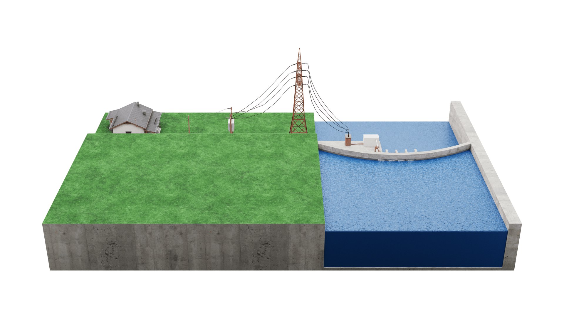 3D Water Dam Electricity Education 3d Model Model - TurboSquid 2249723