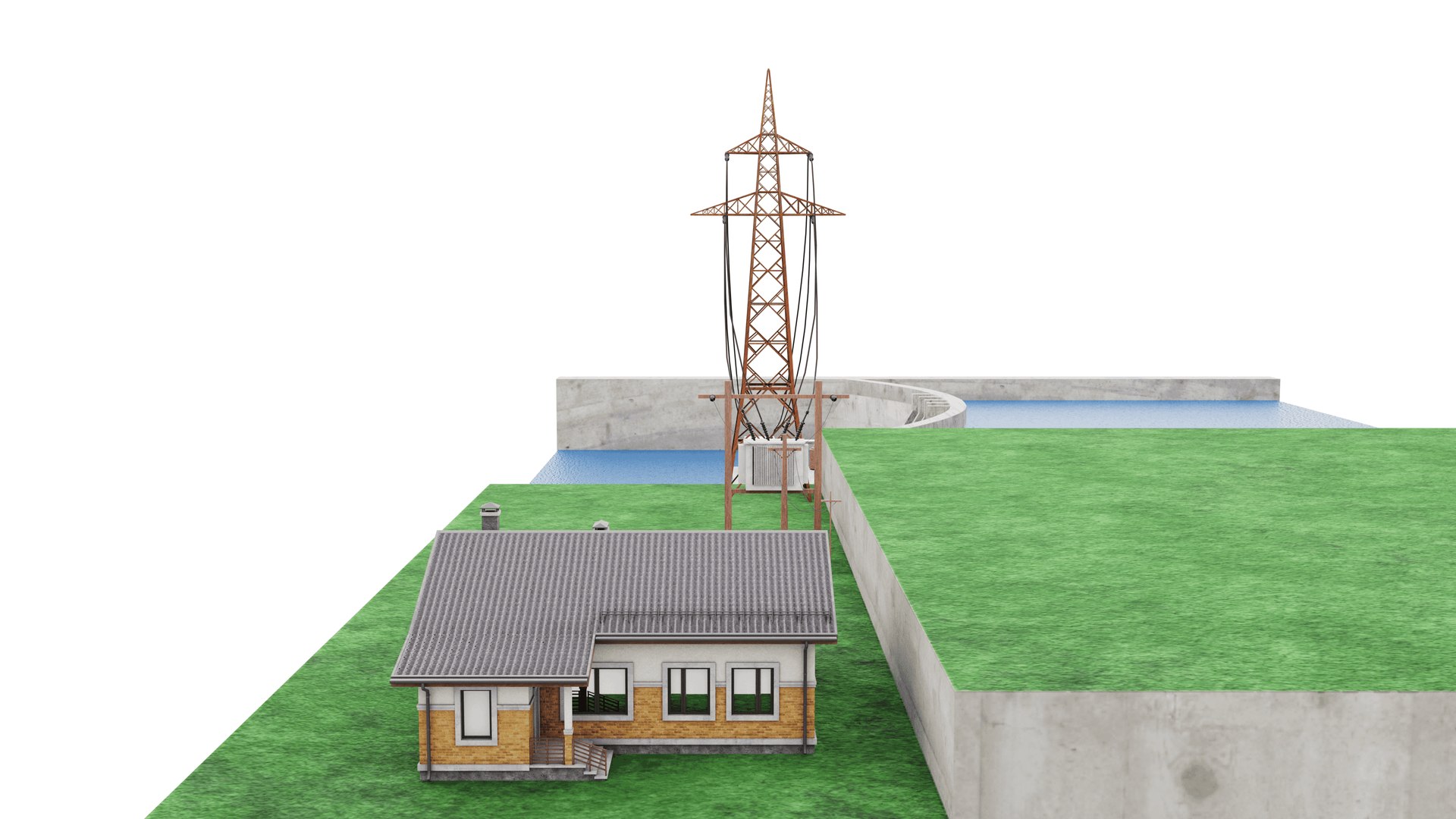 3D Water Dam Electricity Education 3d Model Model - TurboSquid 2249723