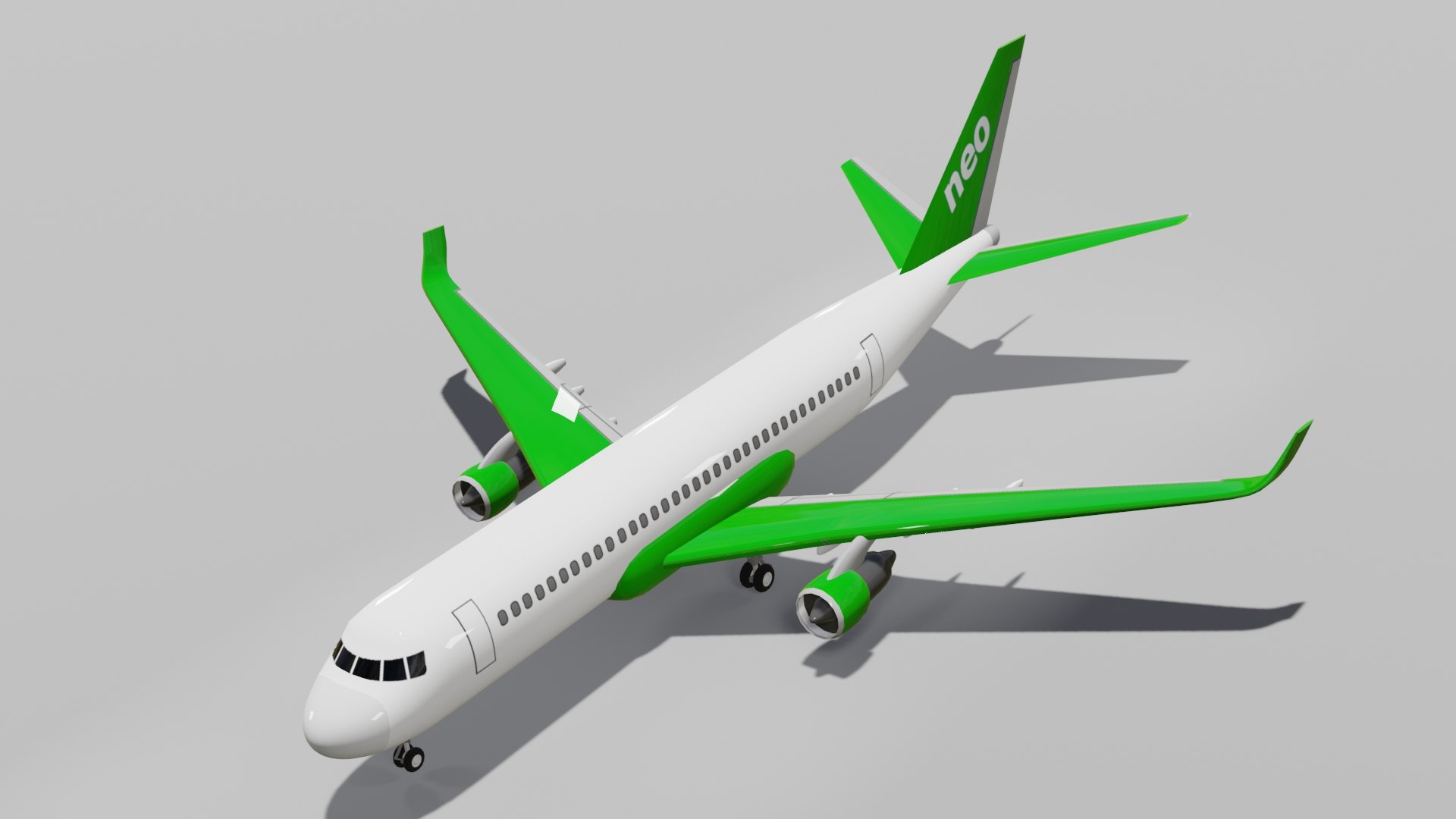 3D Airbus A 320 neo green - TurboSquid 2034257