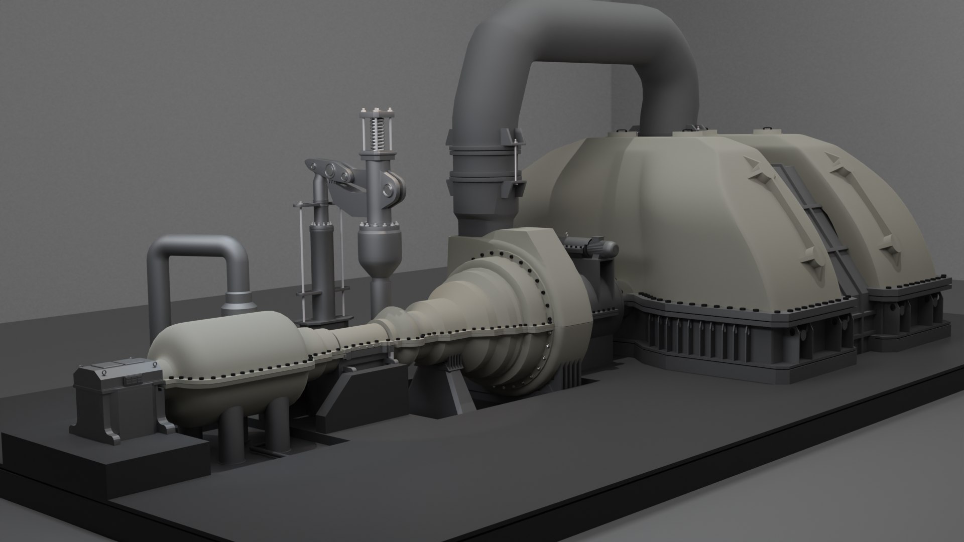 Modello 3D Generatore di turbina a vapore dettagliato completo ...