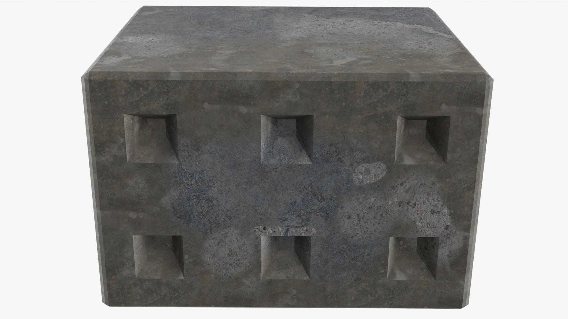 3D Modular Concrete Barrier Block 3x2 Model - TurboSquid 2265680