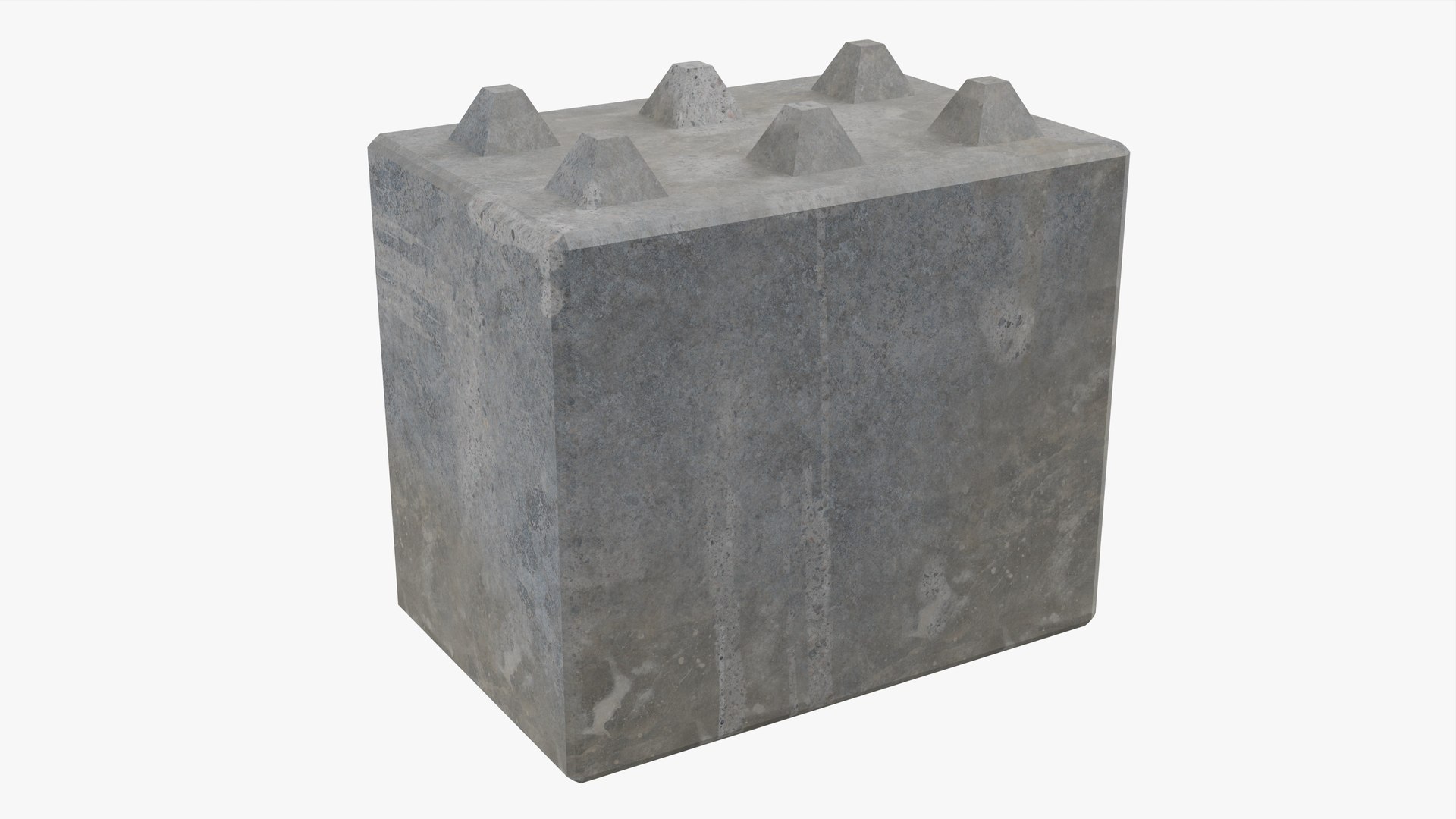 3D Modular Concrete Barrier Block 3x2 Model - TurboSquid 2265680