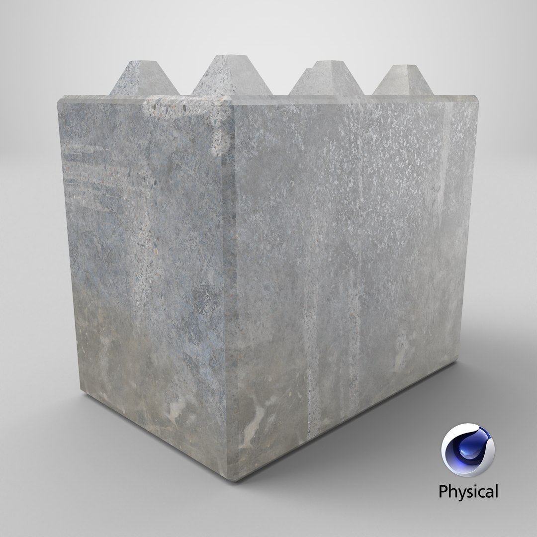 3D Modular Concrete Barrier Block 3x2 Model - TurboSquid 2265680