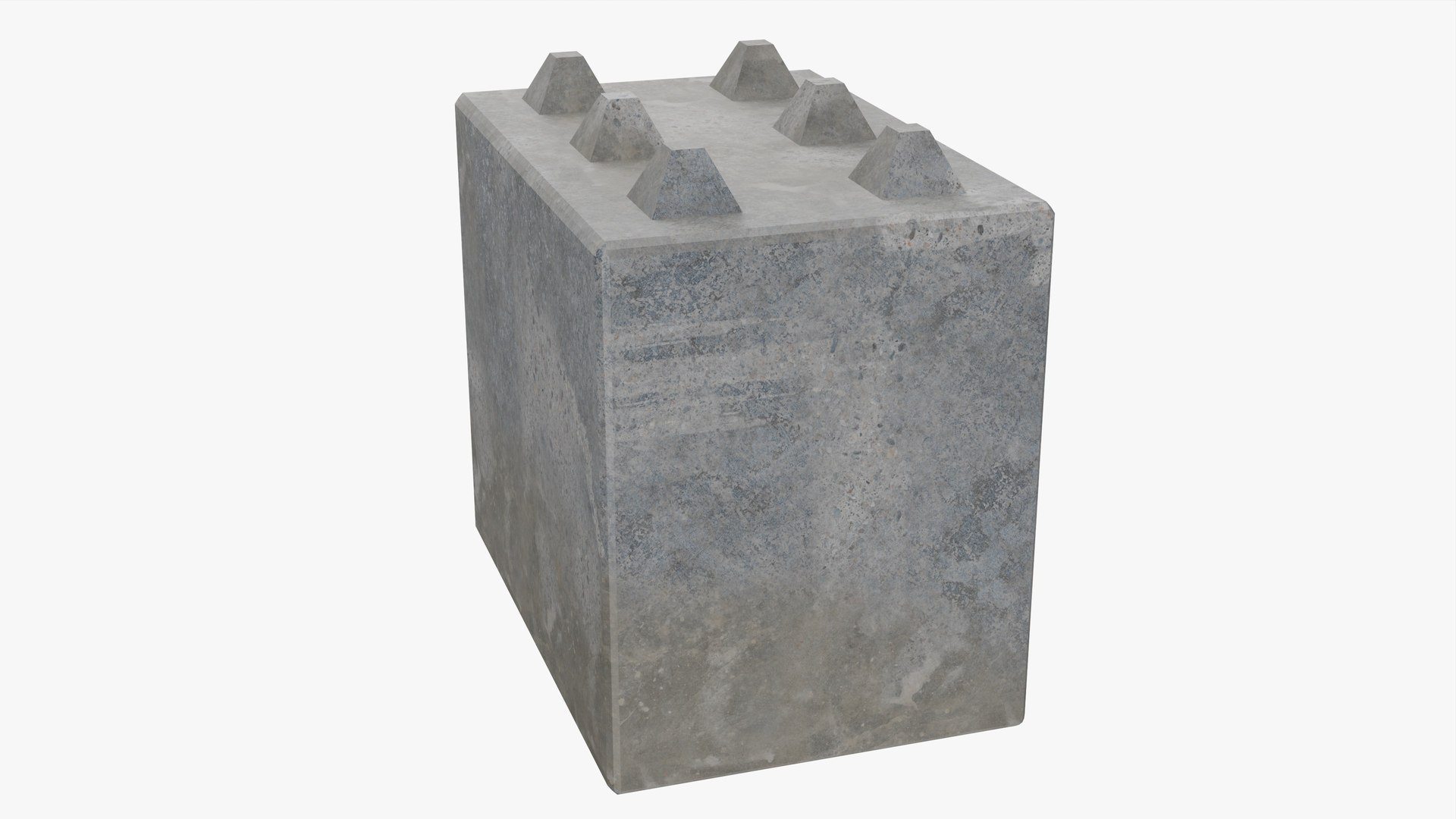 3D Modular Concrete Barrier Block 3x2 Model - TurboSquid 2265680