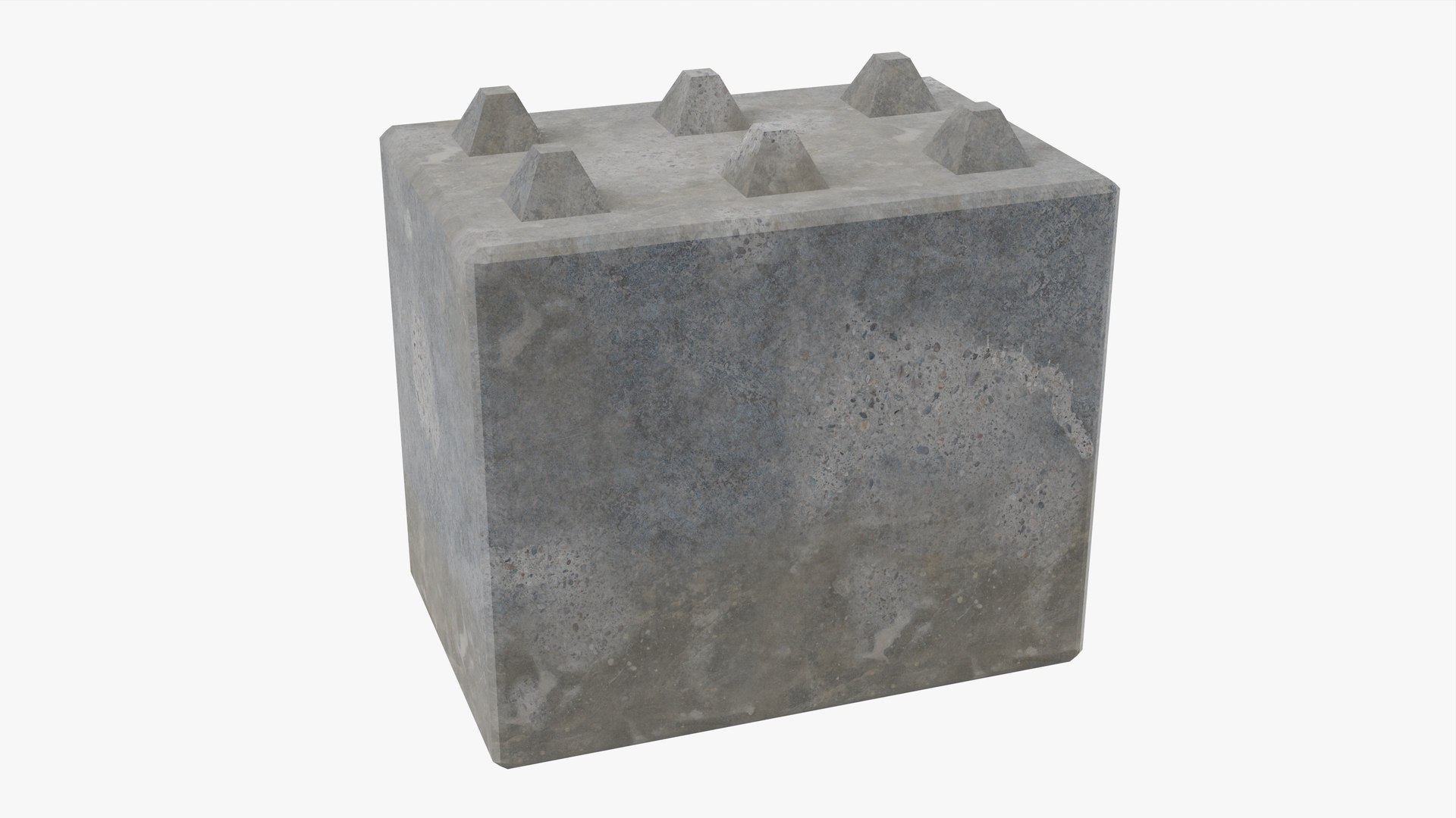 3D Modular Concrete Barrier Block 3x2 Model - TurboSquid 2265680