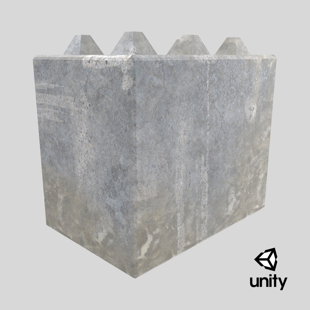 3D Modular Concrete Barrier Block 3x2 Model - TurboSquid 2265680