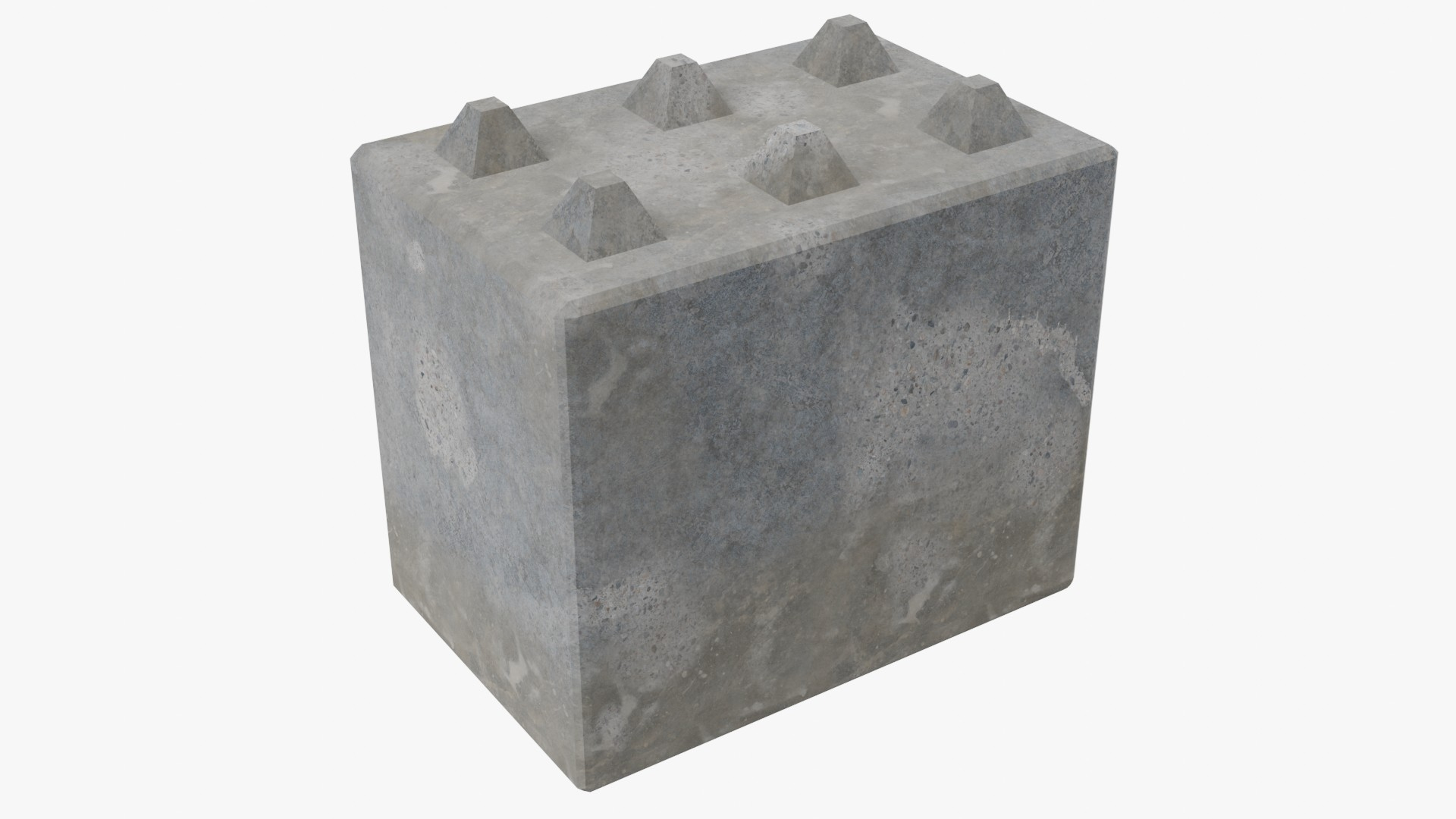 3D Modular Concrete Barrier Block 3x2 Model - TurboSquid 2265680