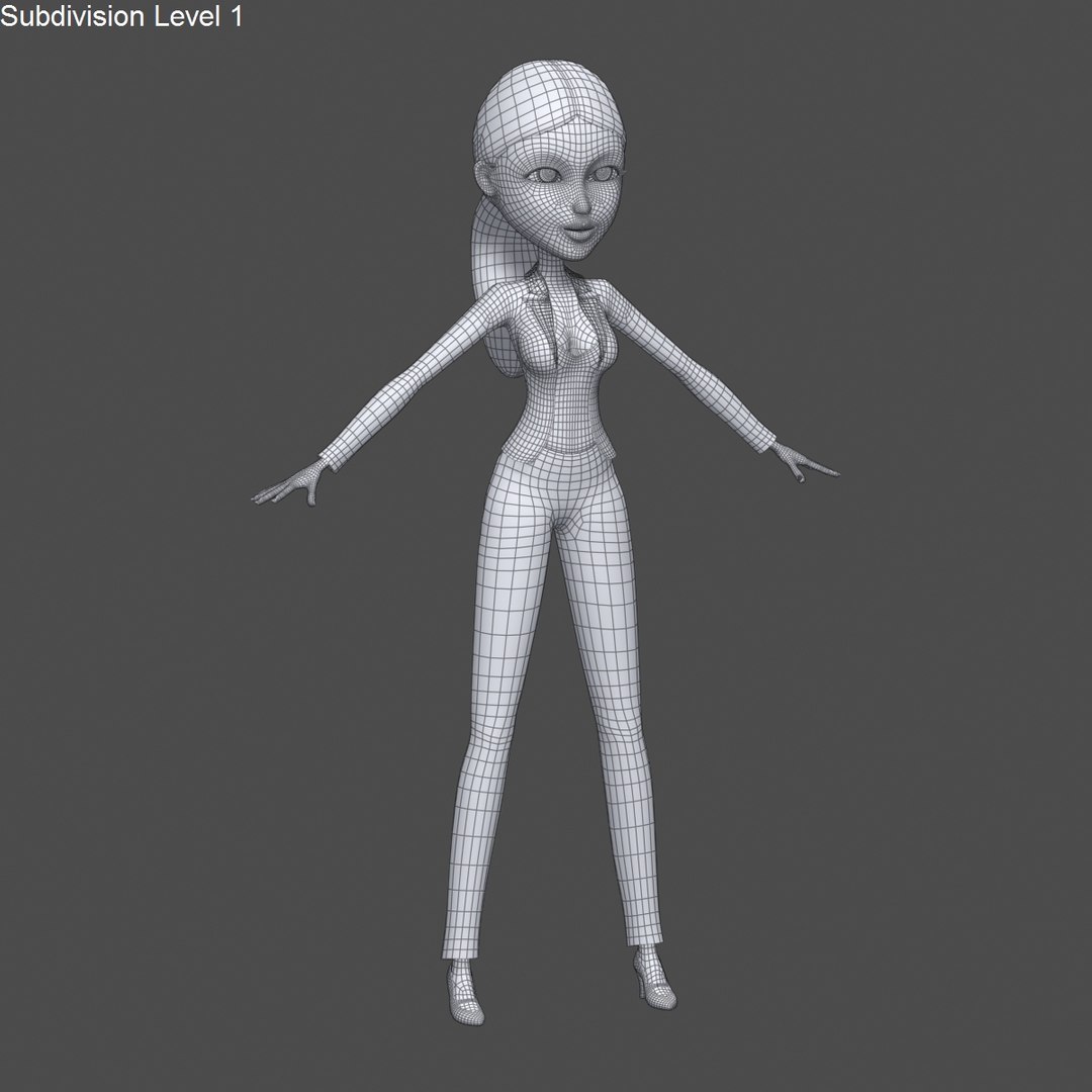 3d blond business woman cartoon model